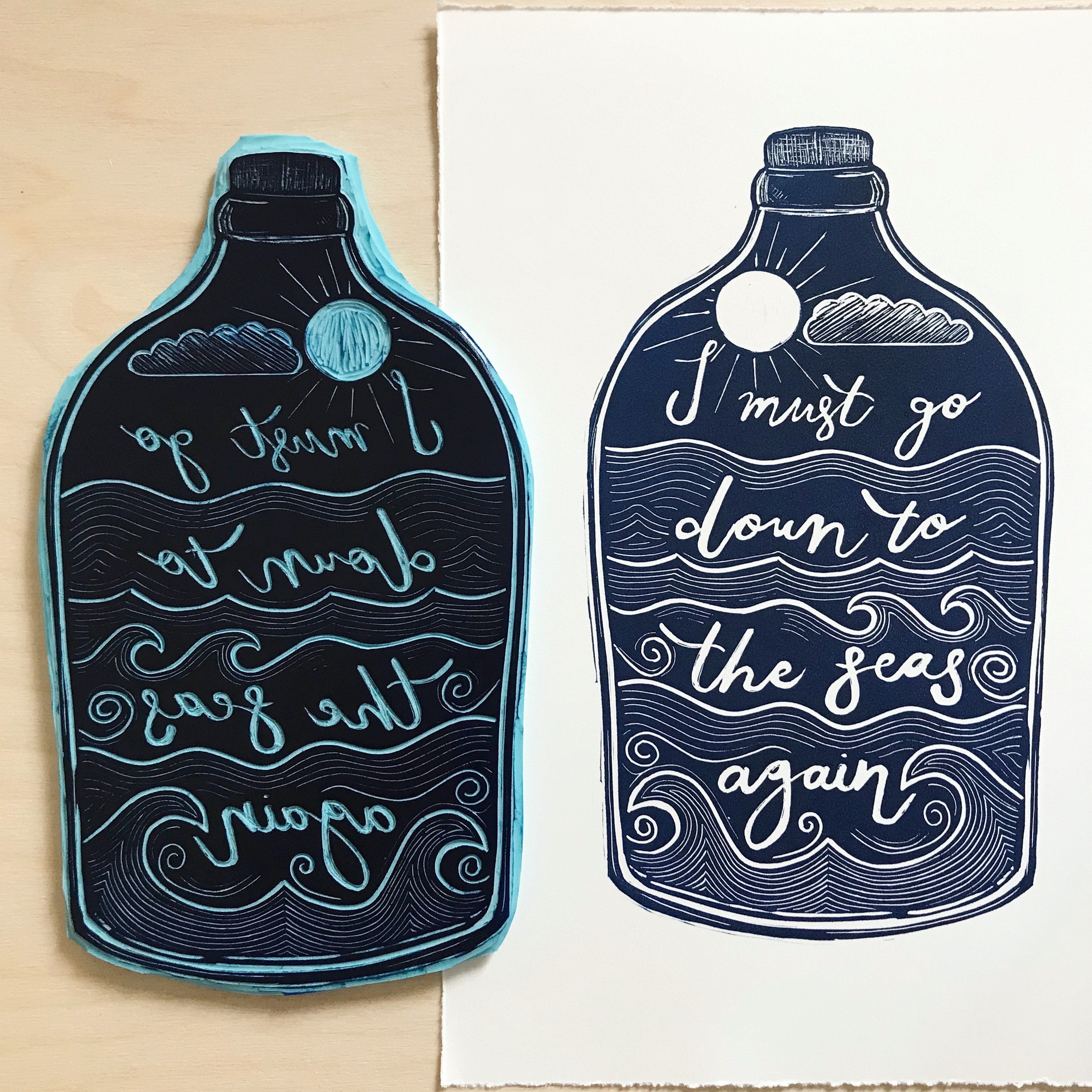 Wild Swimming Card Swimming Card Lino Print Card Sea Lover - Etsy UK