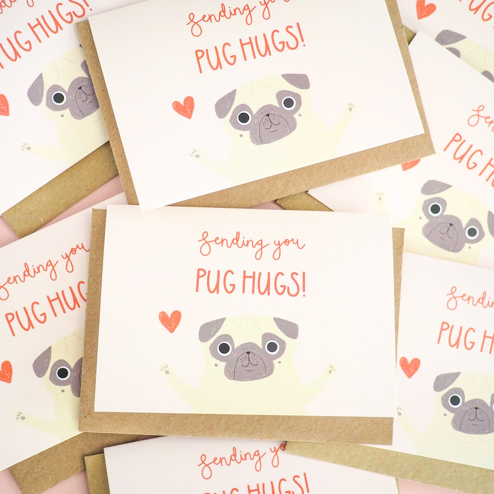Pug Hug Card Pug Lover Card Pug Greetings Card Pug Hugs | Etsy