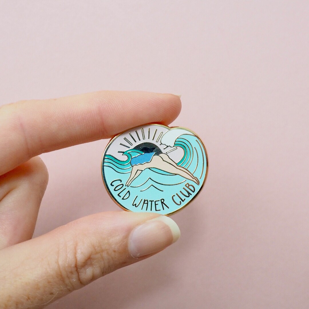 Wild Swimming Enamel Pin: Cold Water Club Swimmer - Etsy
