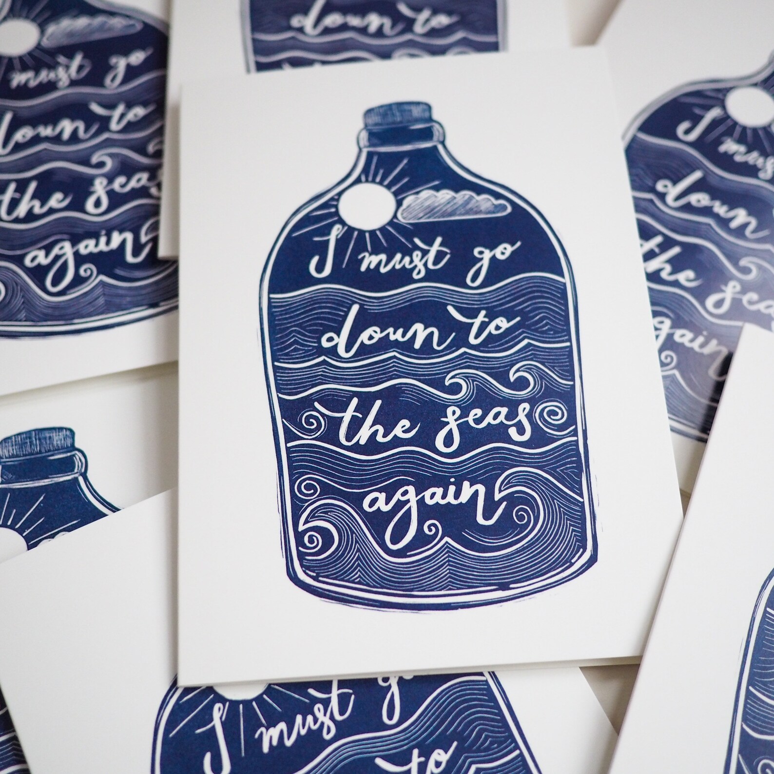 Wild Swimming Card Swimming Card Lino Print Card Sea Lover - Etsy UK