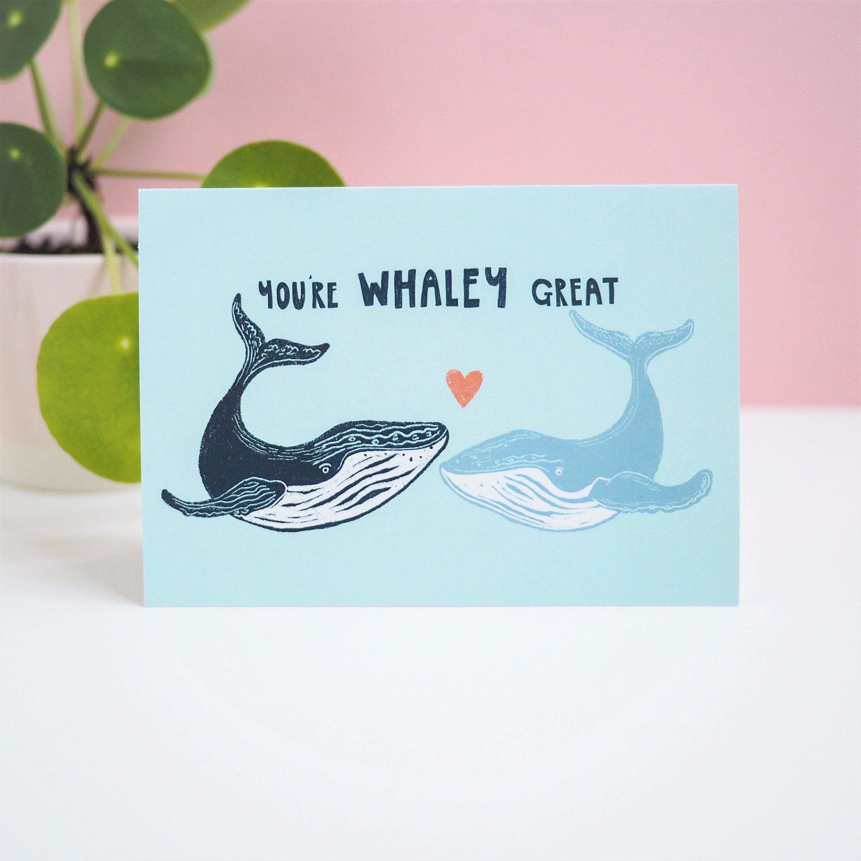 Whale Card Whale Print Valentine's Card Father's | Etsy
