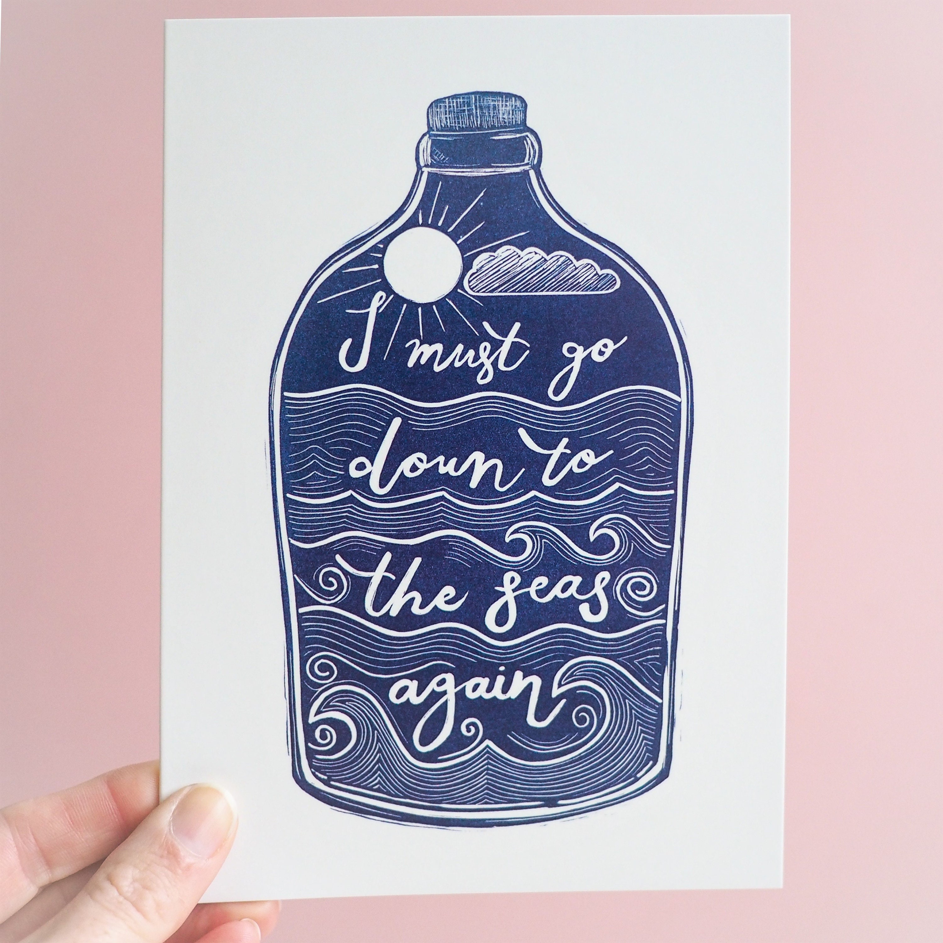 Wild Swimming Card Swimming Card Lino Print Card Sea Lover - Etsy UK