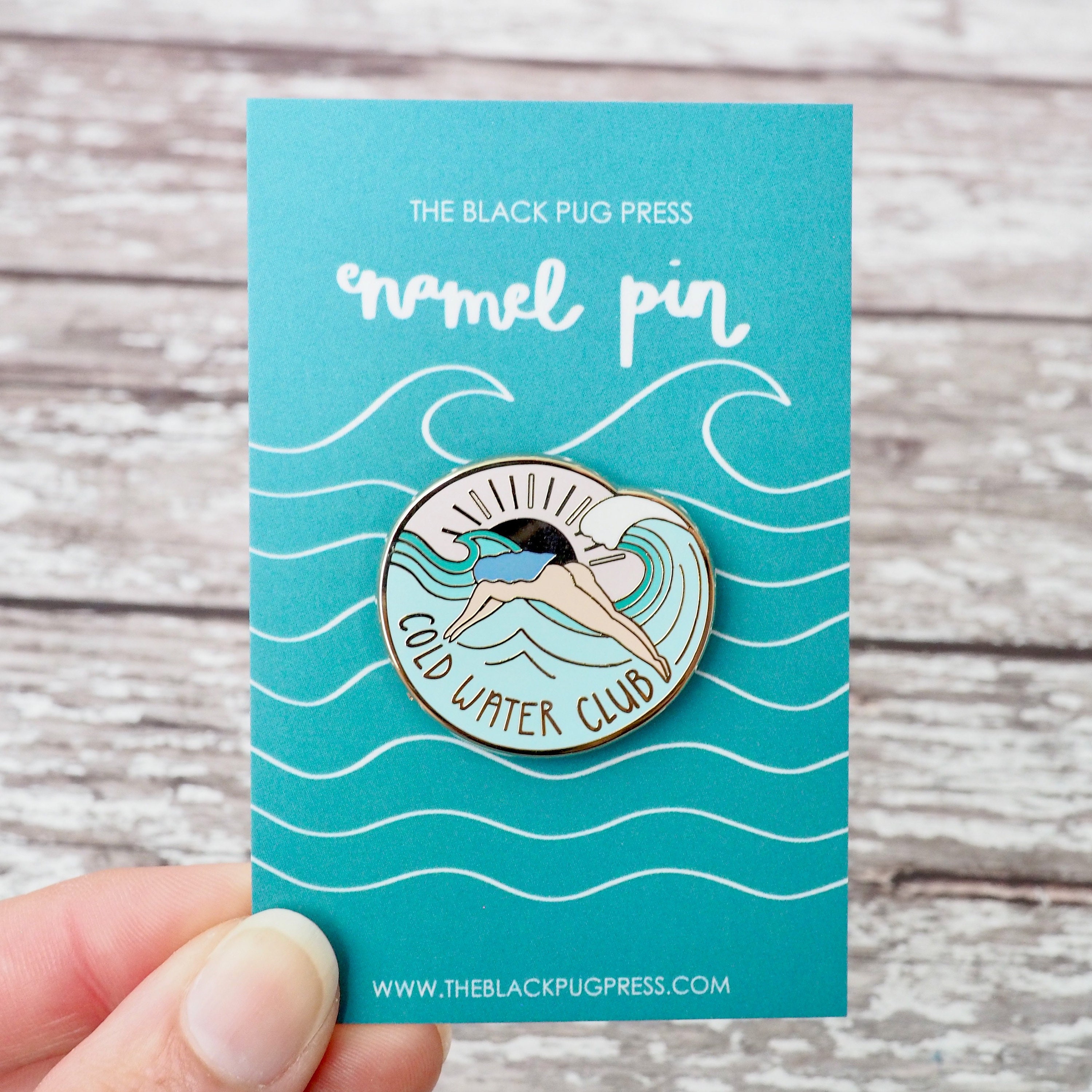 Wild Swimming Pin Wild Swimmer Pin Cold Water Club pin Wild | Etsy