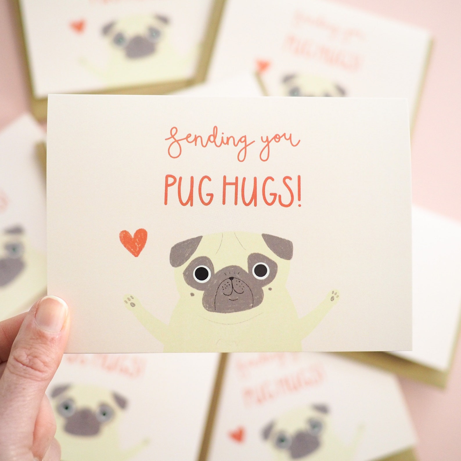 Pug Hug Card Pug Lover Card Pug Greetings Card Pug Hugs | Etsy
