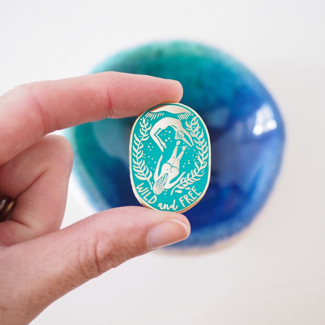 Wild Swimming Pin, Wild Swimmer Pin, Wild Swimming Gift, Skinny Dip Pin ...