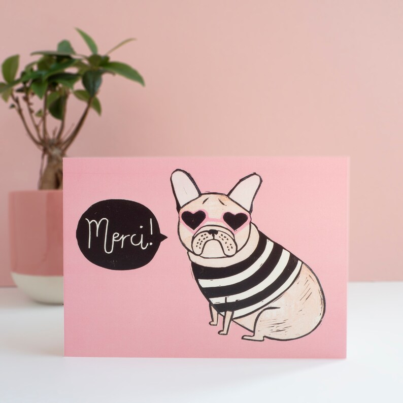 French Bulldog Cards Frenchie Card Set Thank You Card - Etsy