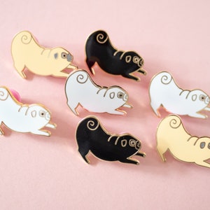 Black Pug Pin, Pug Pin, Dog Pin, Pug Birthday, Pug Gifts, Enamel Pin ...