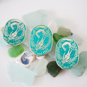 Wild Swimming Pin, Wild Swimmer Pin, Wild Swimming Gift, Skinny Dip Pin ...