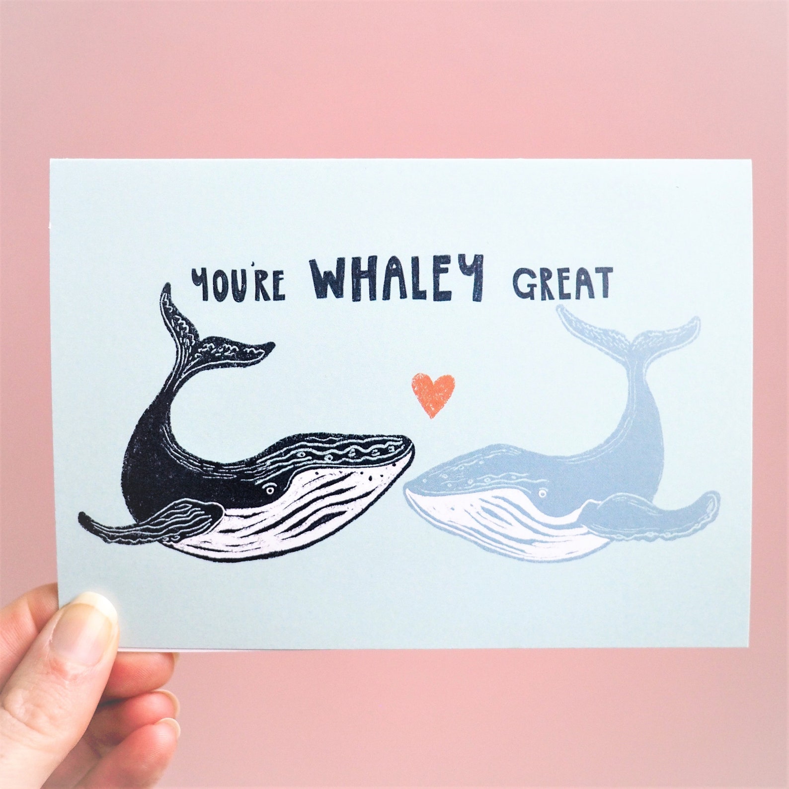 Whale Card Whale Print Valentine's Card Father's | Etsy