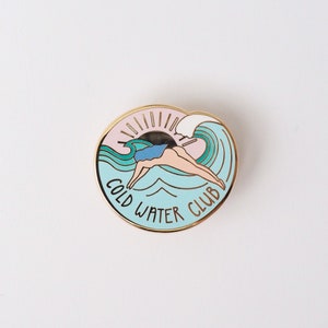 Wild Swimming Pin, Wild Swimmer Pin, Cold Water Club Pin, Wild Swimming ...