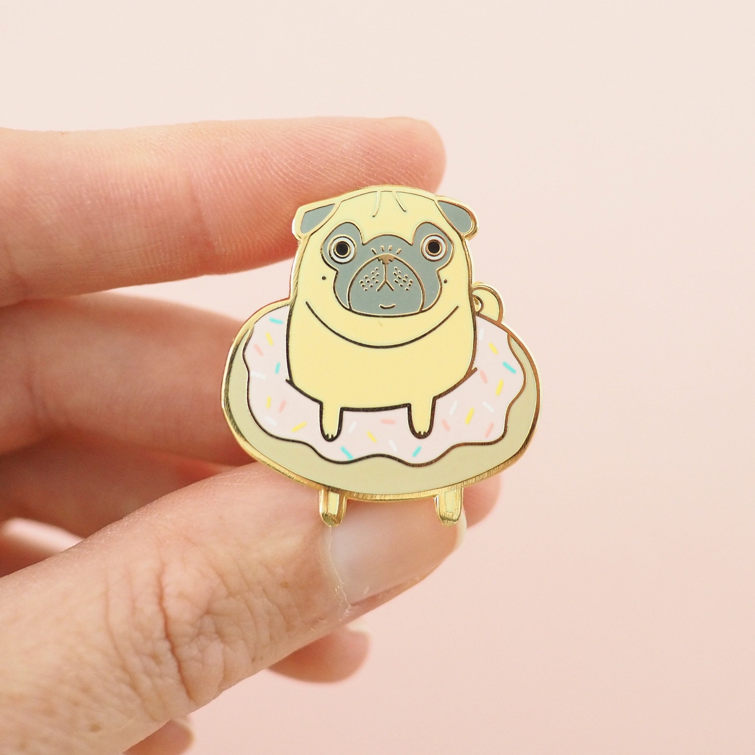 Pug Pin Pug Gift Dog Doughnut Pin Pool Party Summer Pin | Etsy
