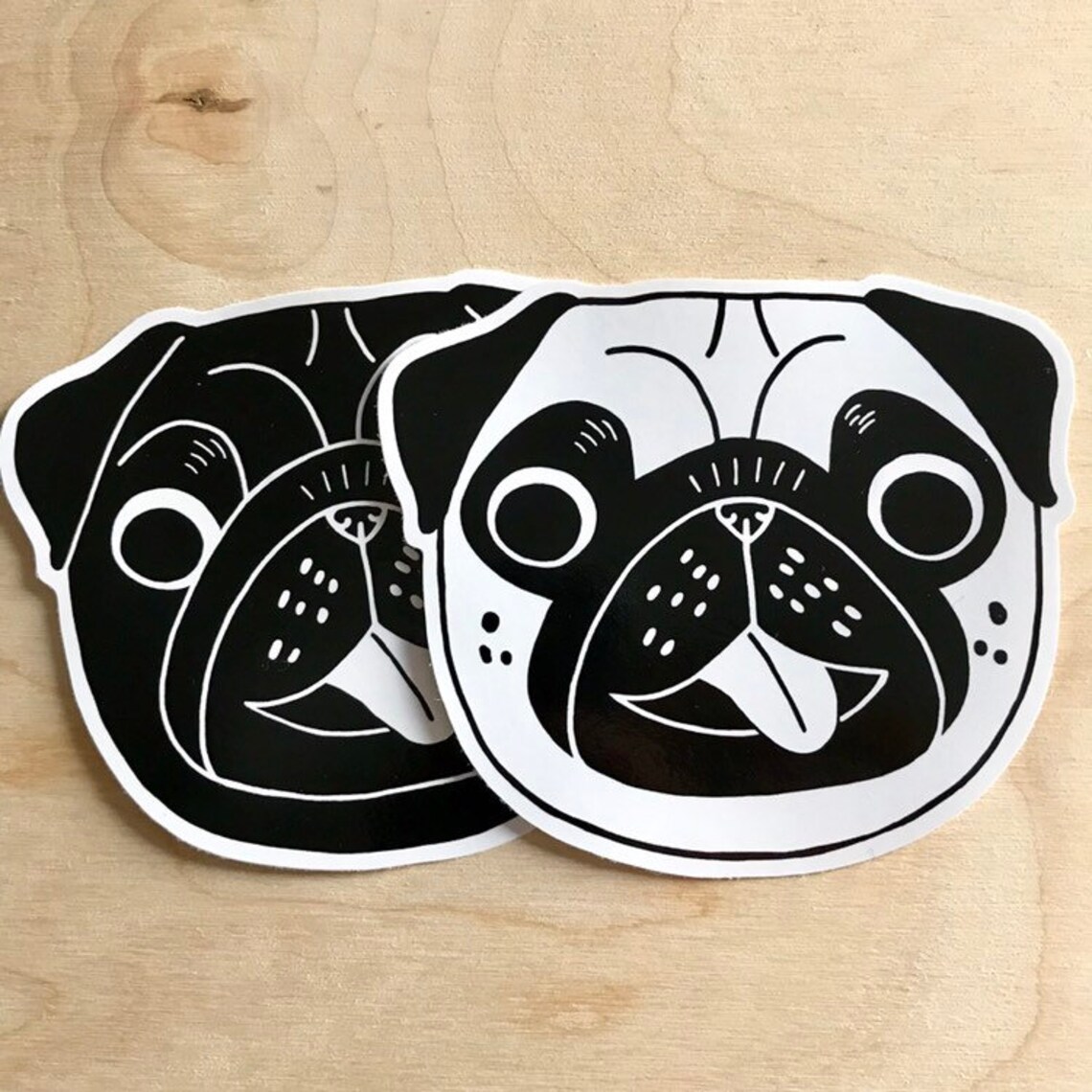 Pug Stickers Black Pug Dog Sticker Pug Gift Vinyl Sticker - Etsy UK