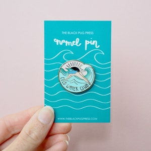Wild Swimming Pin, Wild Swimmer Pin, Cold Water Club Pin, Wild Swimming ...