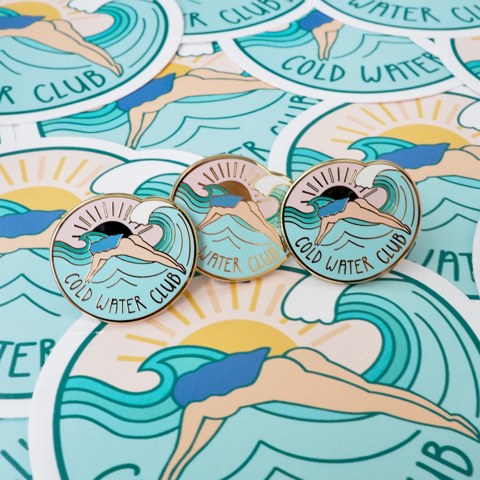Wild Swimming Pin Wild Swimmer Pin Cold Water Club Pin Wild - Etsy UK
