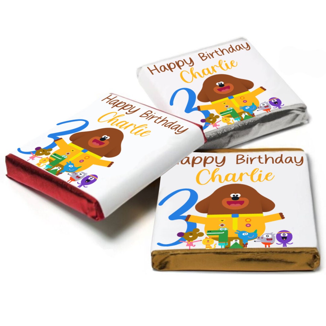 Personalised Hey Duggee Milk Chocolate Neapolitan Children Party Gift ...