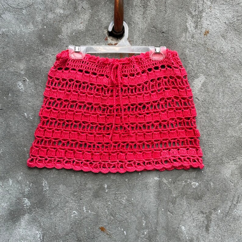 Mini Crochet Skirt Pattern Beach Cover up Short Skirt XS-L Sizes US ...