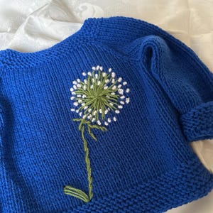 Baby Hand Embroidered Dandelion Sweater Knitted Baby Girl Pullover All ...