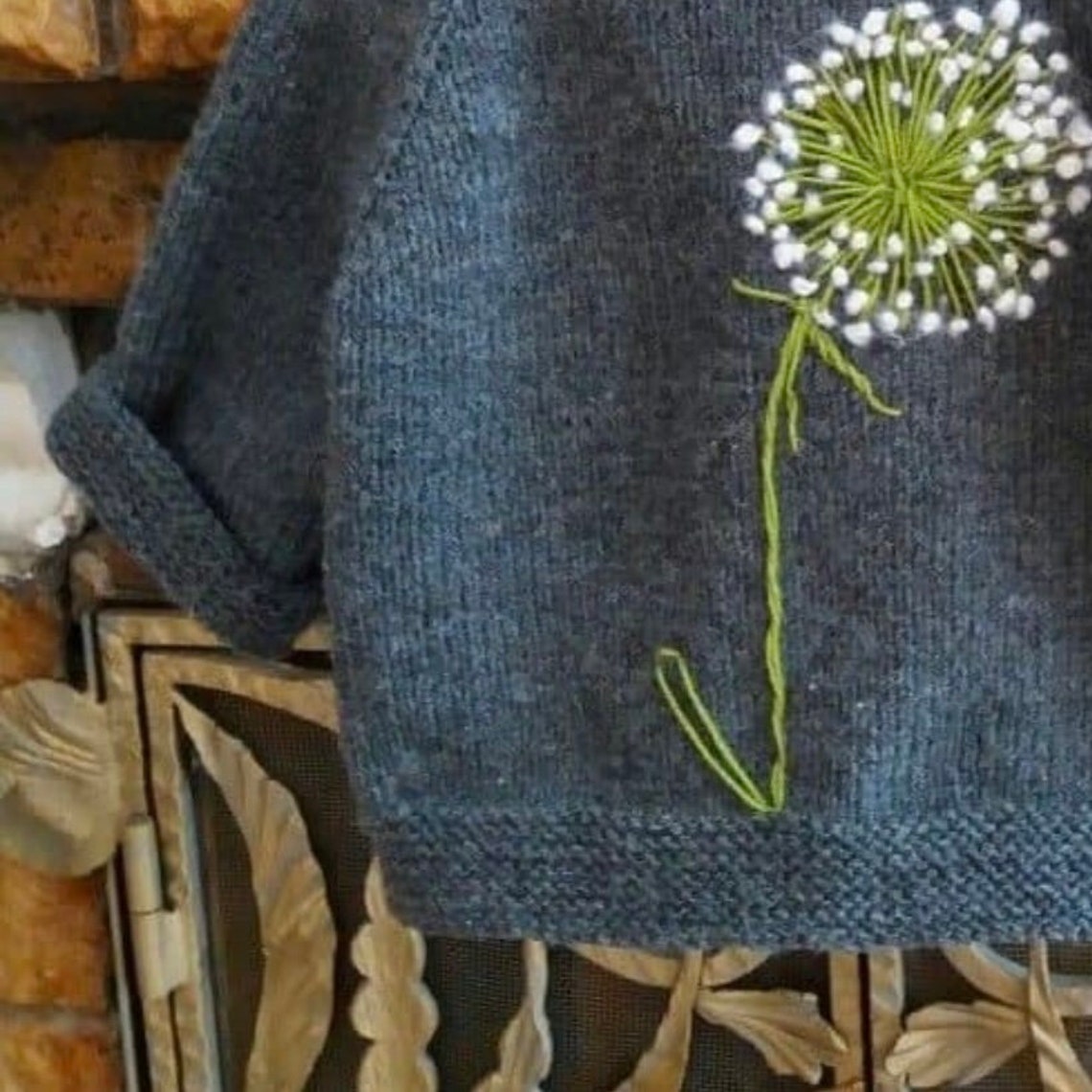 Baby Hand Embroidered Dandelion Sweater Knitted Baby Girl Pullover All ...