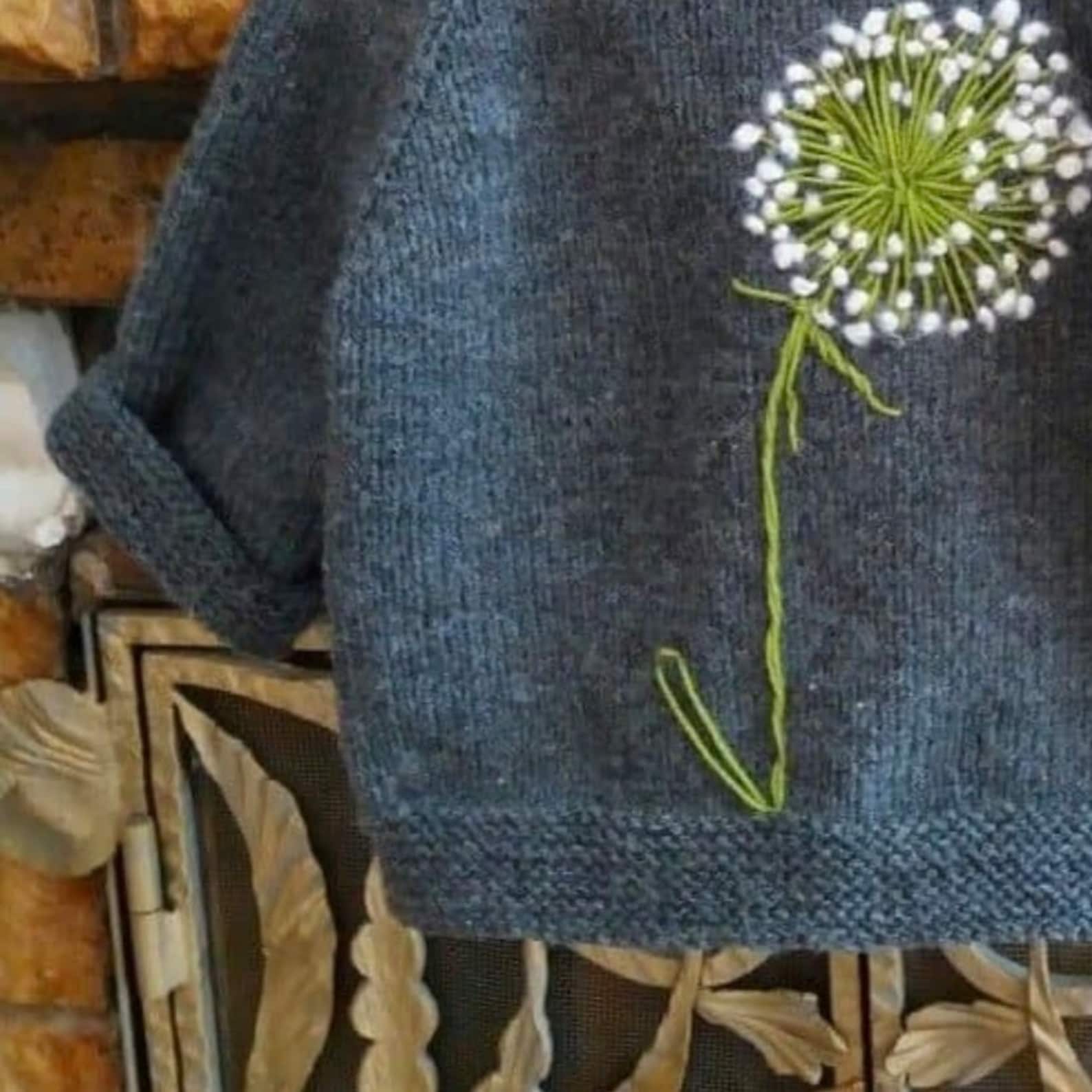 Baby Hand Embroidered Dandelion Sweater Knitted Baby Girl Pullover All ...