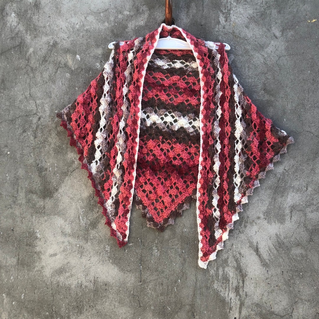 Easy Crochet Shawl Pattern Shell Stitch Triangle Shawl Crochet Wrap ...