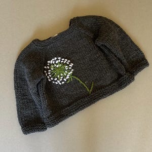Baby Hand Embroidered Dandelion Sweater Knitted Baby Girl Pullover All ...