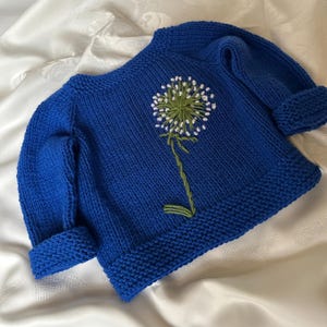 Baby Hand Embroidered Dandelion Sweater Knitted Baby Girl Pullover All ...