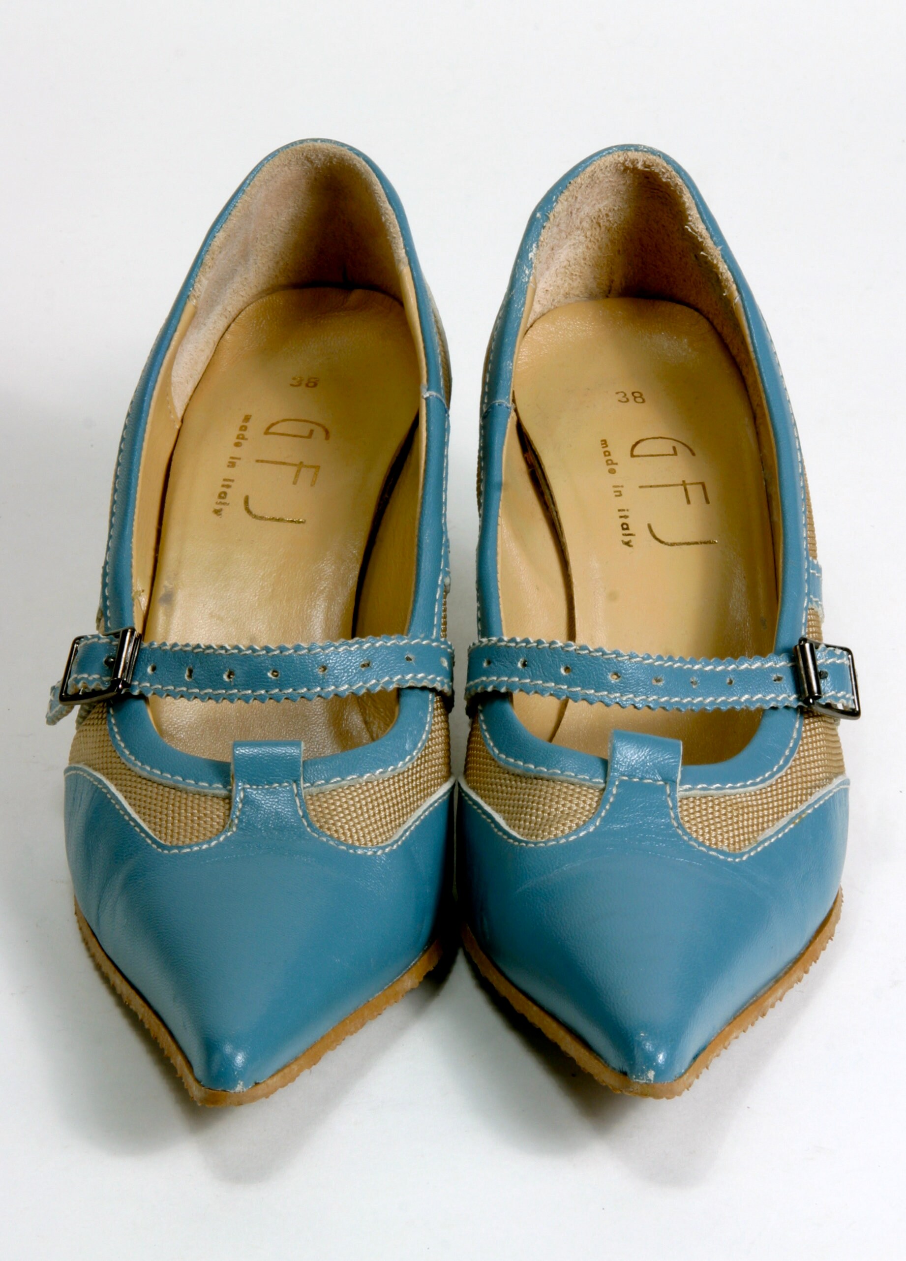 Blue and Tan Avant Gard GFJ Italian High Heels - Sz 38 EU or 7.5 US - Etsy
