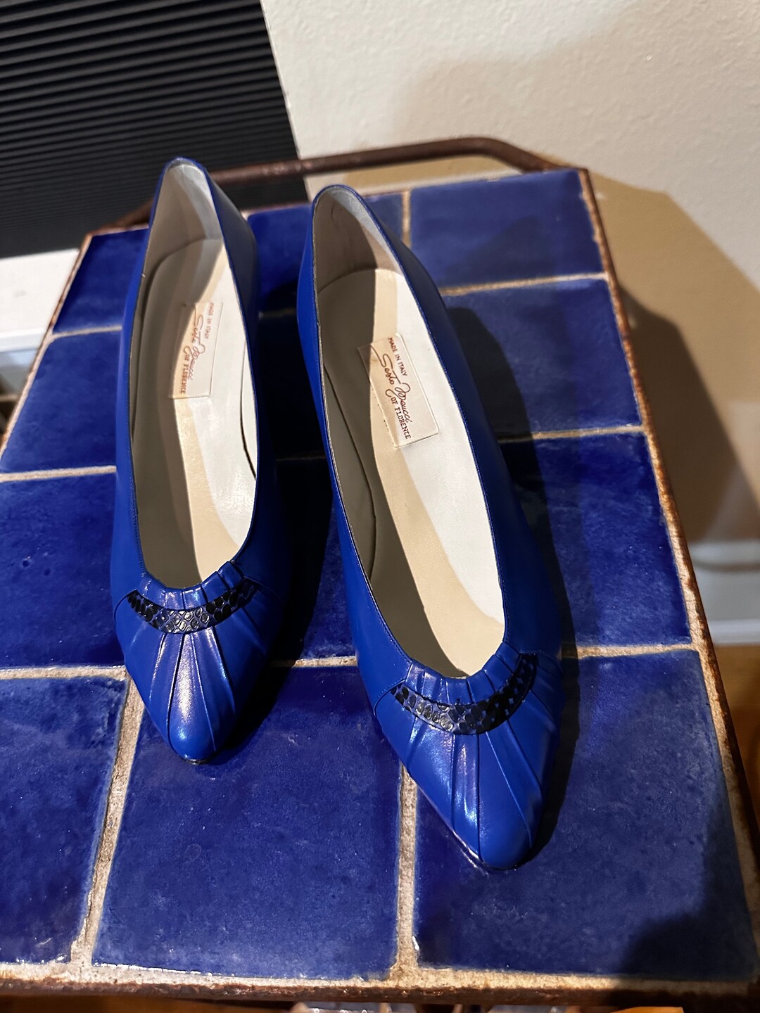 Blue Sesto Meucci Low Pumps Handmade Italy Vtg 80s NOS Gorgeous! 1 ...
