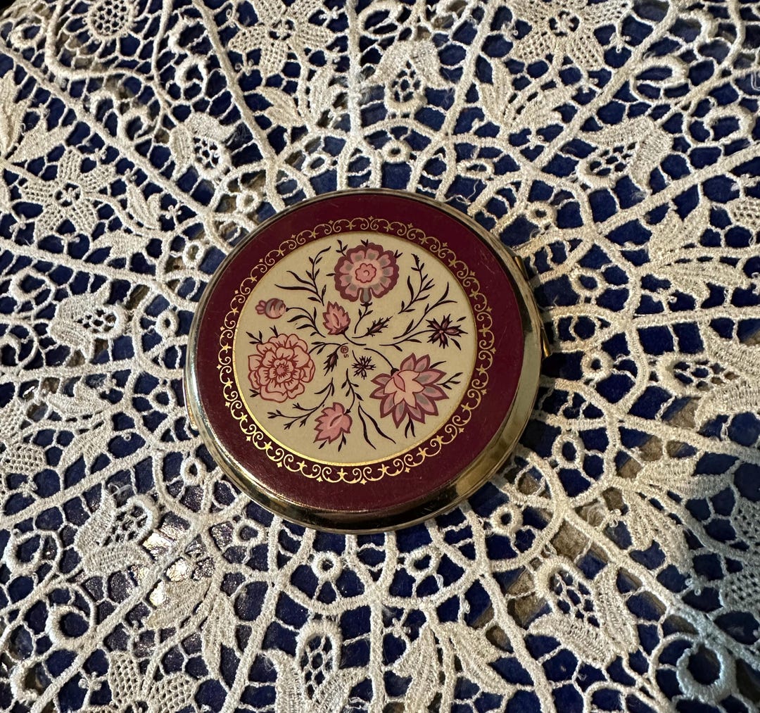 Stratton Pink & Gold MCM Mirror and Powder Compact / Beautiful, Clean ...