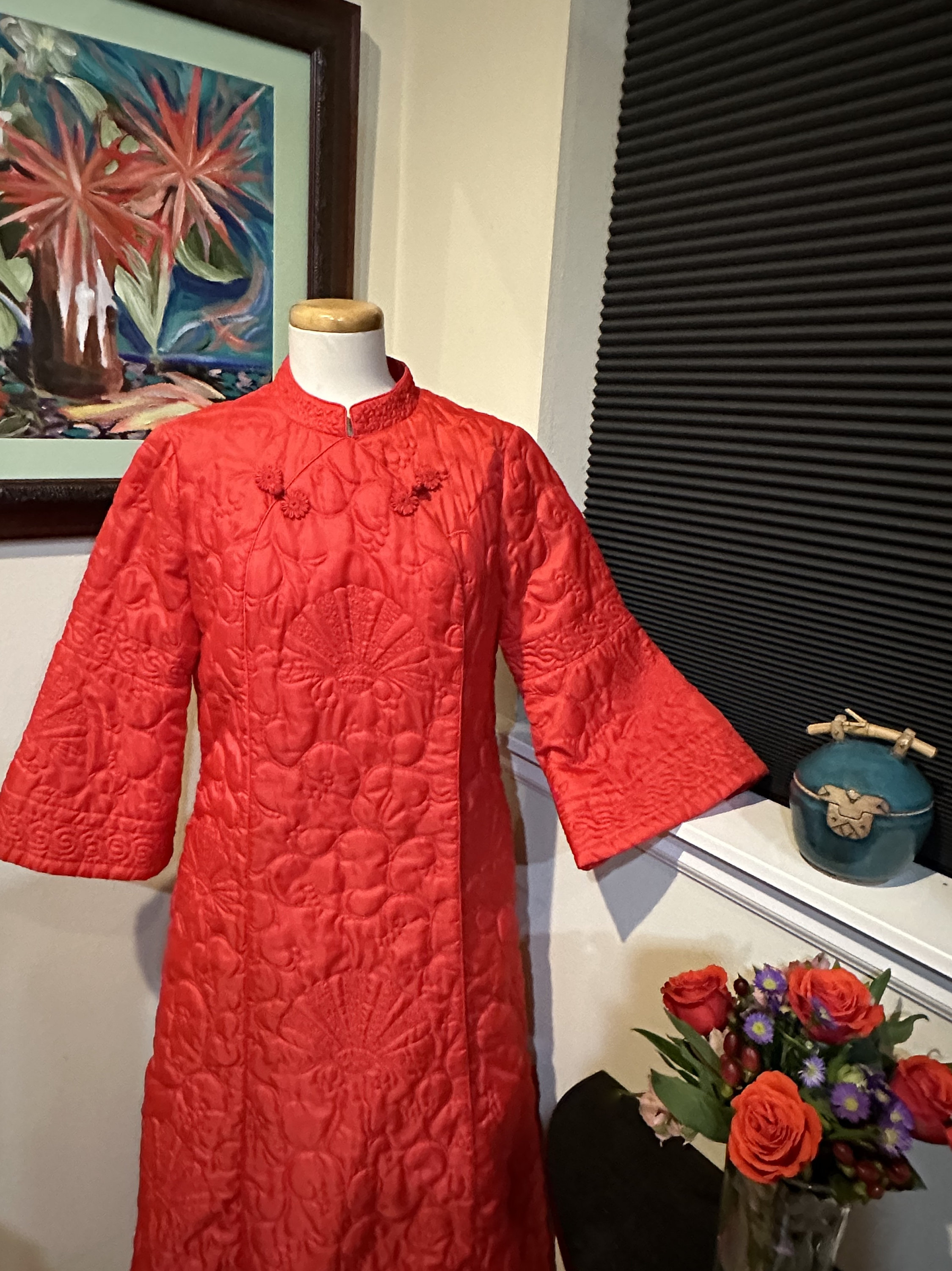 Red Quilted Lounging Robe or Housecoat by House of Ming 1970s Med - Etsy