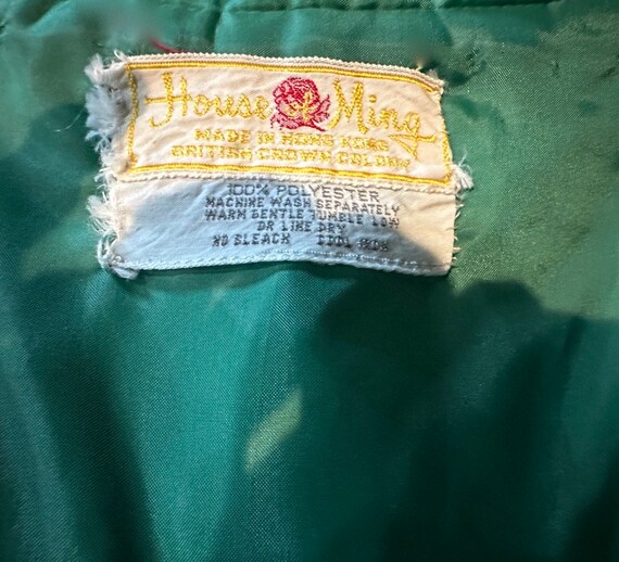 1970s Green Scallop Shell Quilted Lounging Robe or Ev… - Gem