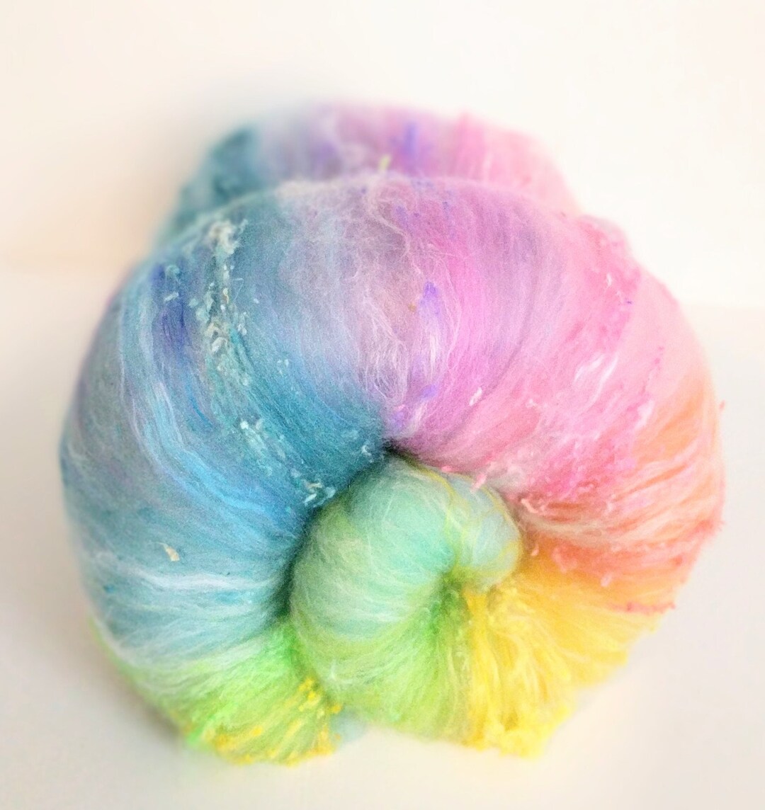 Pastel Batt, Art Batt, Art Yarn, Rainbow Batt, Merino Batt, Spinning ...