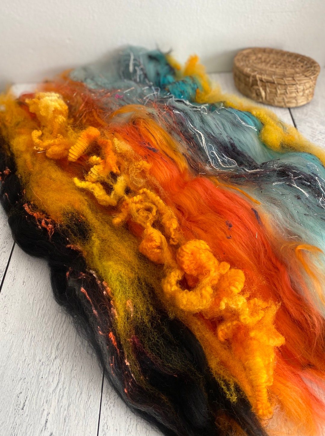 Fall Colors Art Batt, Merino Batt, Spinning Art Batt, Art Yarn ...