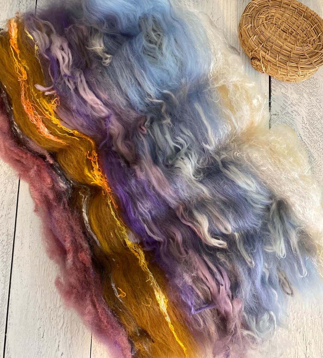Autumn Colors Art Batt, Merino Batt, Spinning Art Batt, Art Yarn ...