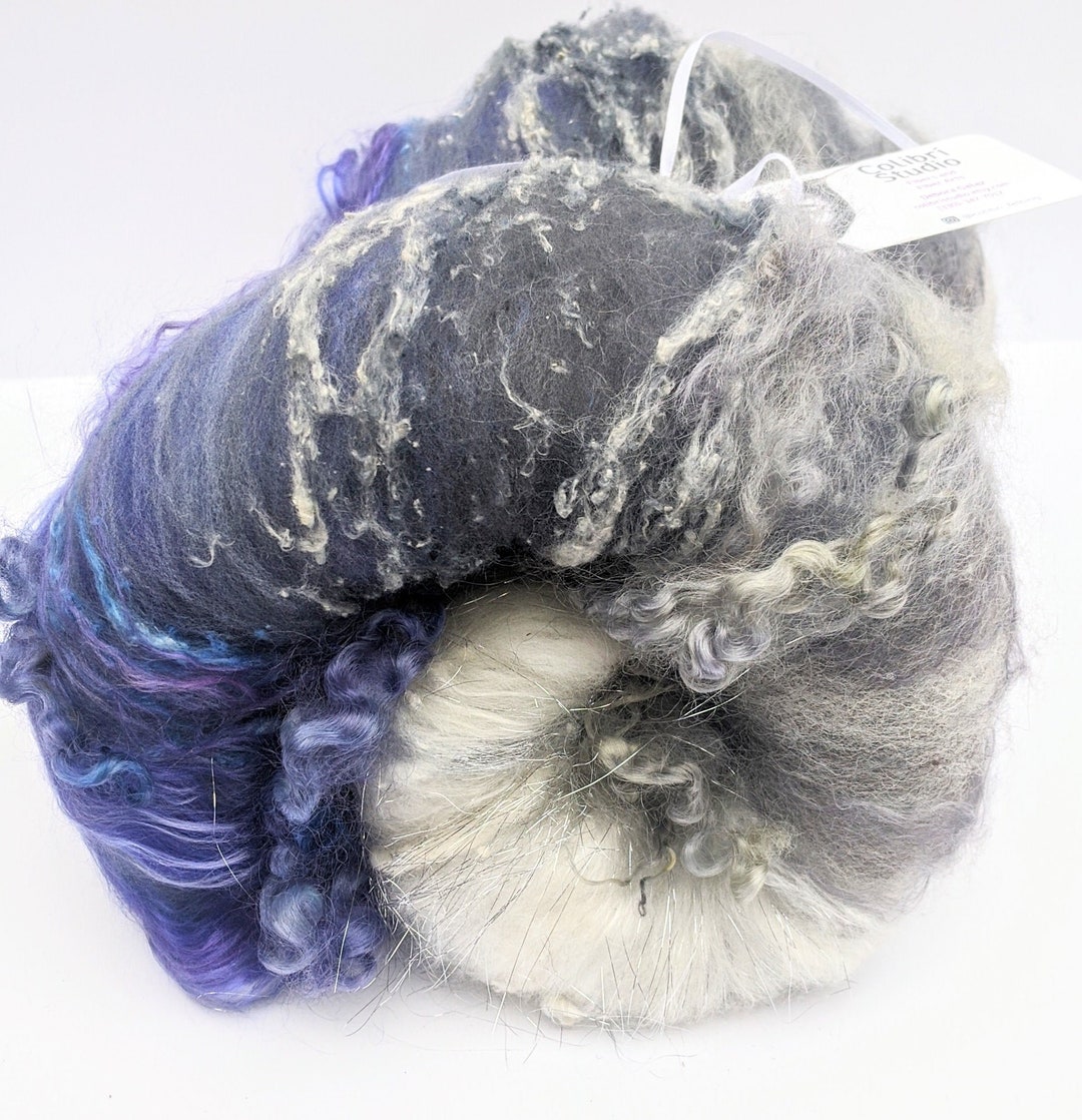 White Gray Purple Art Batt, Carded Fibers, Gradient Batt, Art Yarn, Art ...