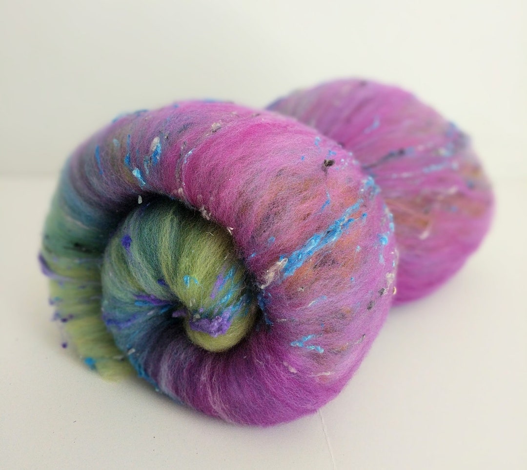 Carded Art Batt, Merino Fibers, Spinning Art Batt, Art Yarn, Spinning ...