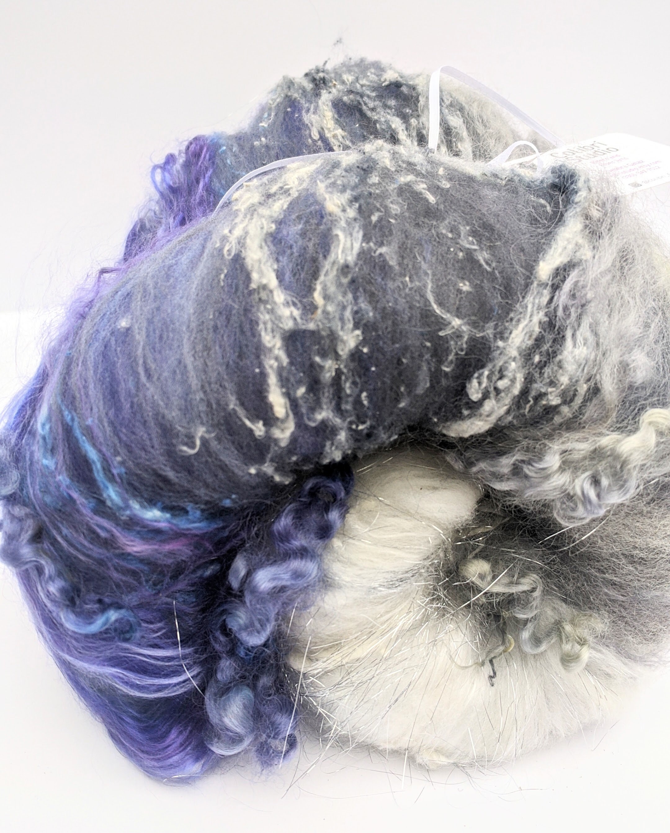 White Gray Purple Art Batt Carded Fibers Gradient Batt Art | Etsy