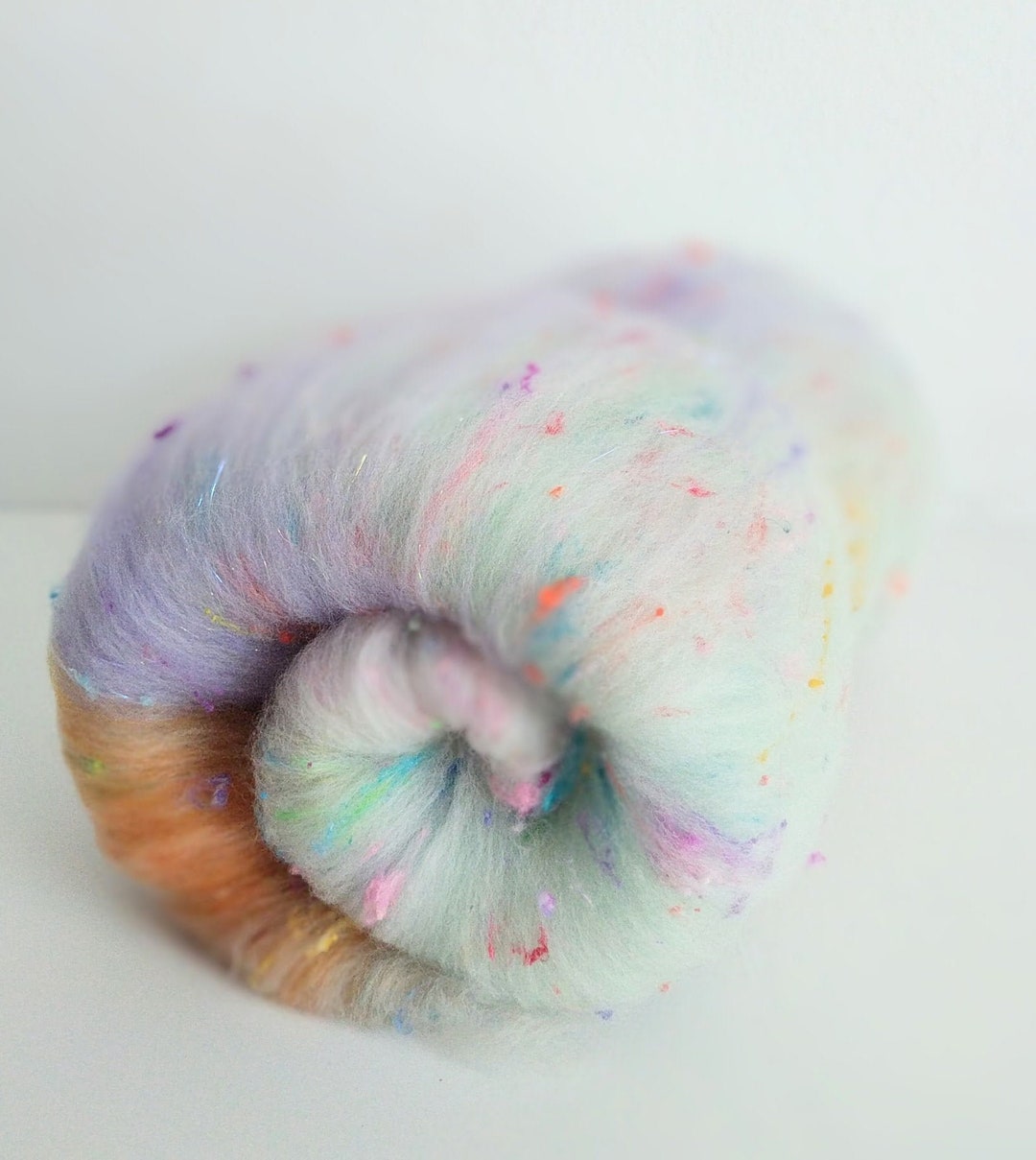Birthday Cake Merino Wool Batt: Pastel Sprinkles, Spinning Fiber (2.4 ...