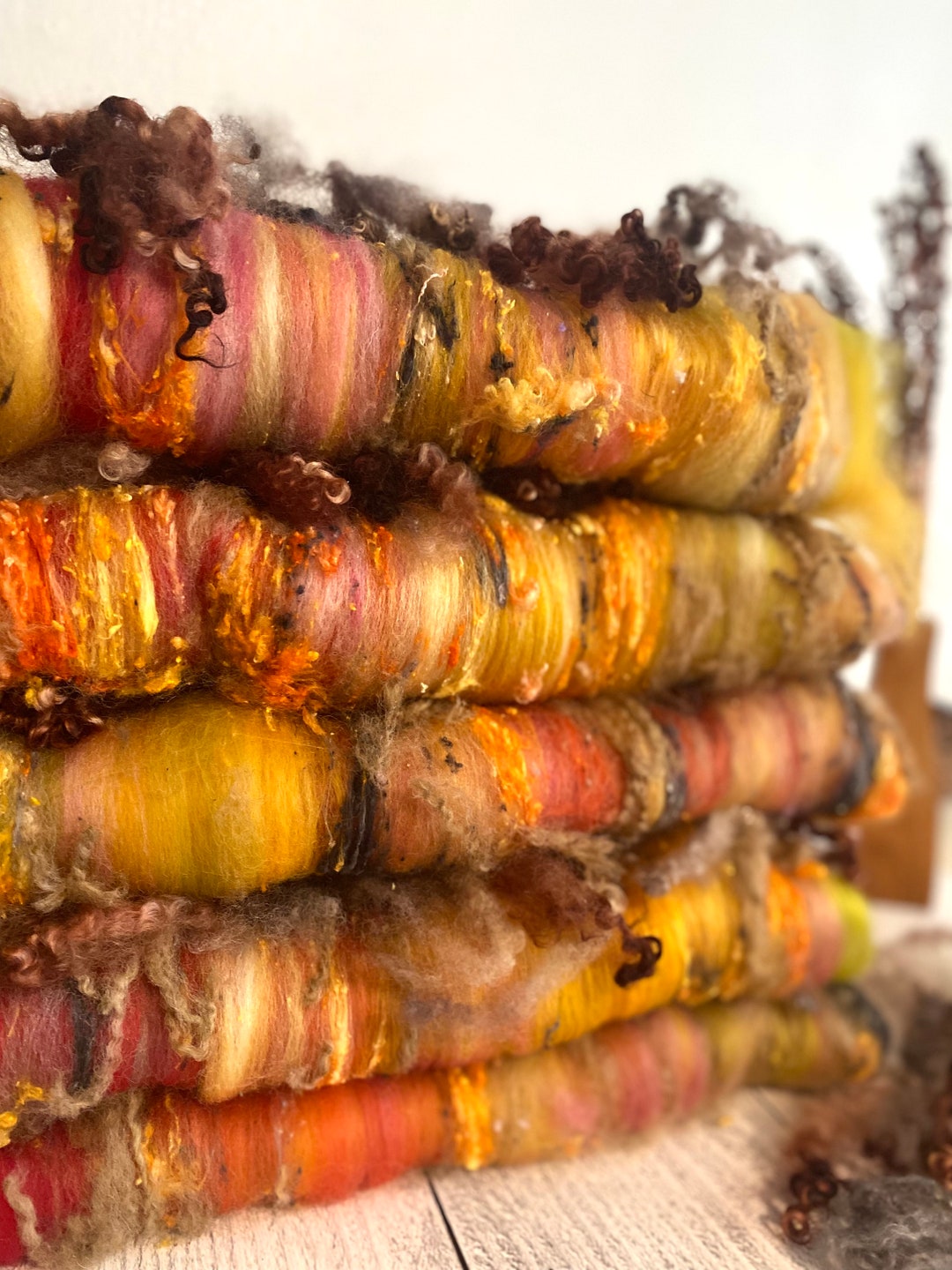 Fall Colors Art Batt, Merino Batt, Spinning Art Batt, Art Yarn ...