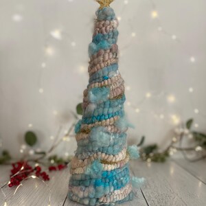 Turquoise Christmas Art Spun Tree, 13homespun Christmas Decor, Festive ...