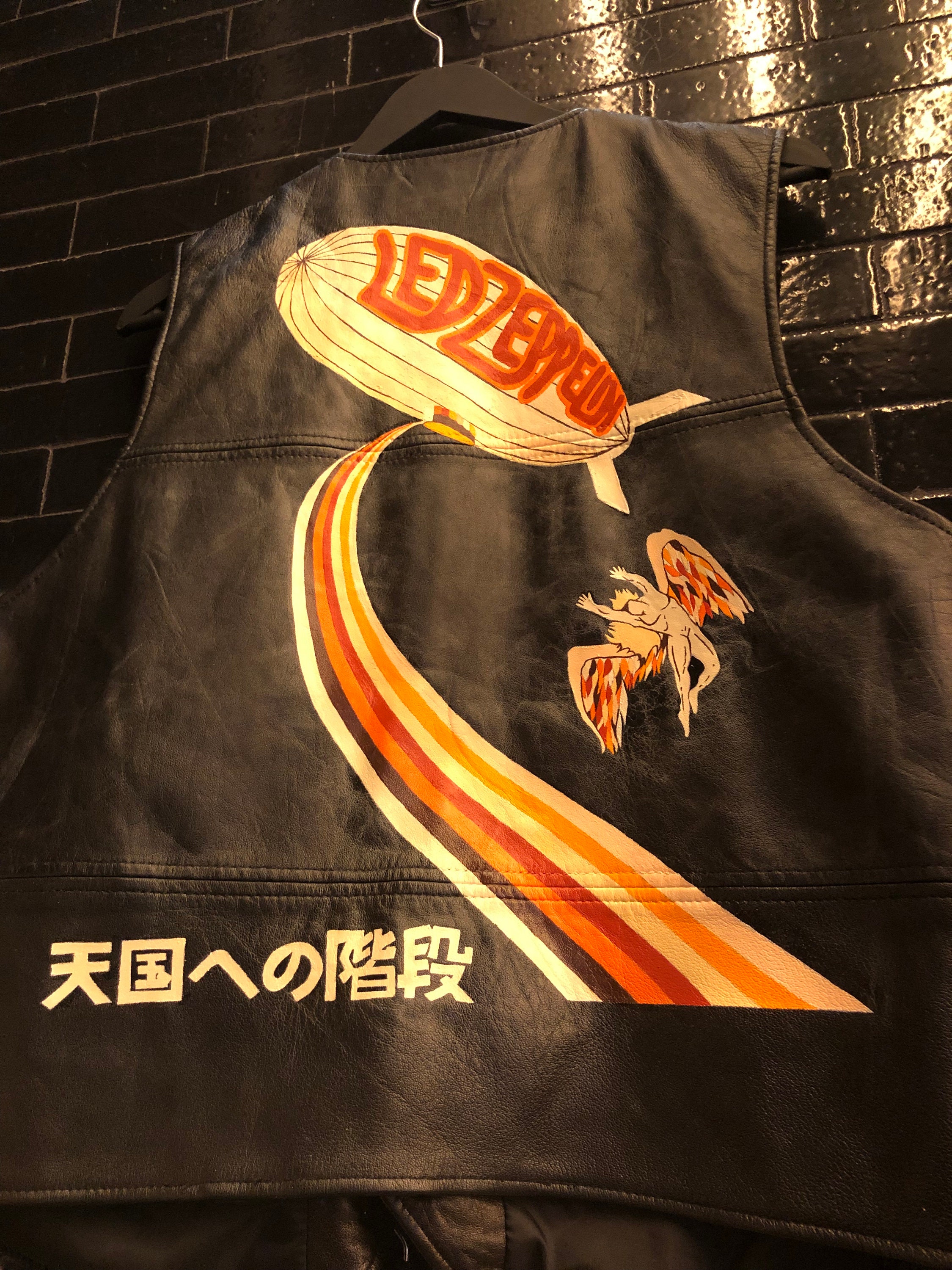 Led Zeppelin Hand Painted Leather Vest - Etsy