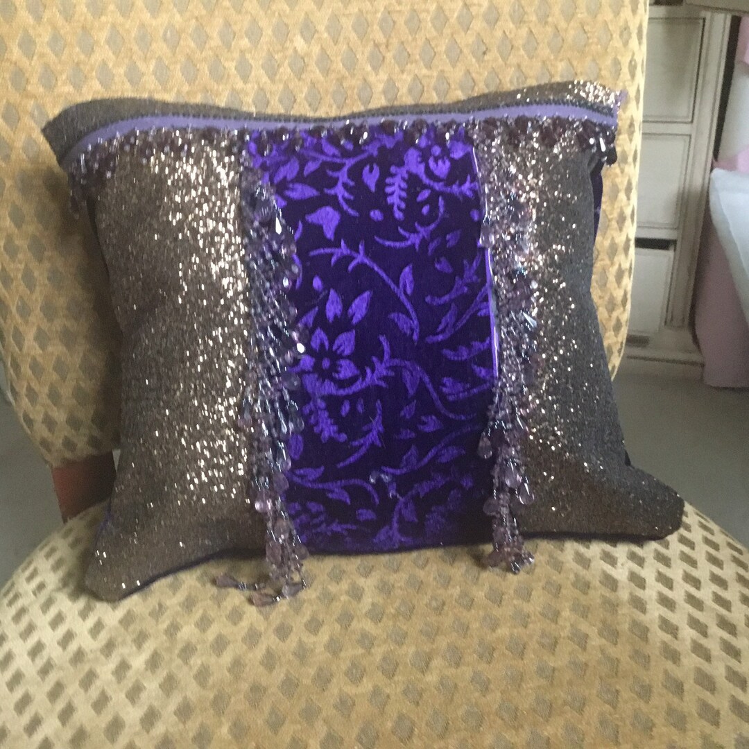 Viscose Purple Embossed Custom Pillow - Etsy