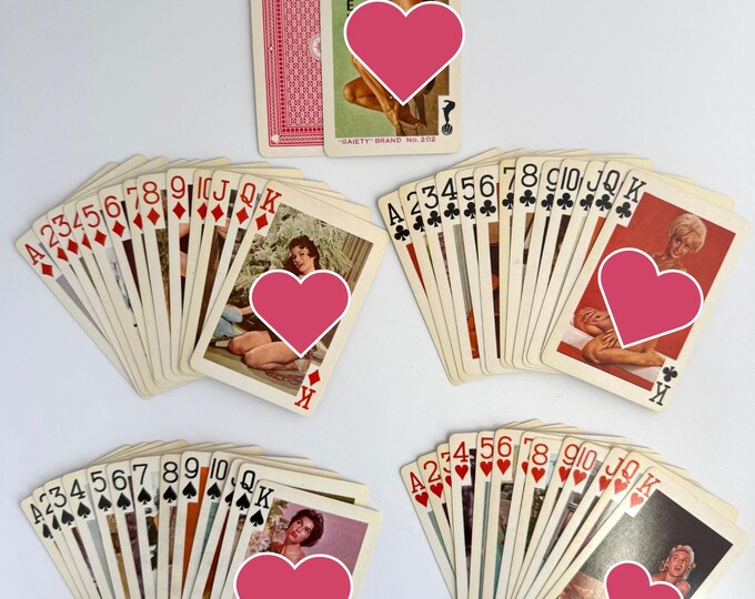 1960's Gaiety Brand "54 Models" Color Playing Cards, Pin up Girl ...