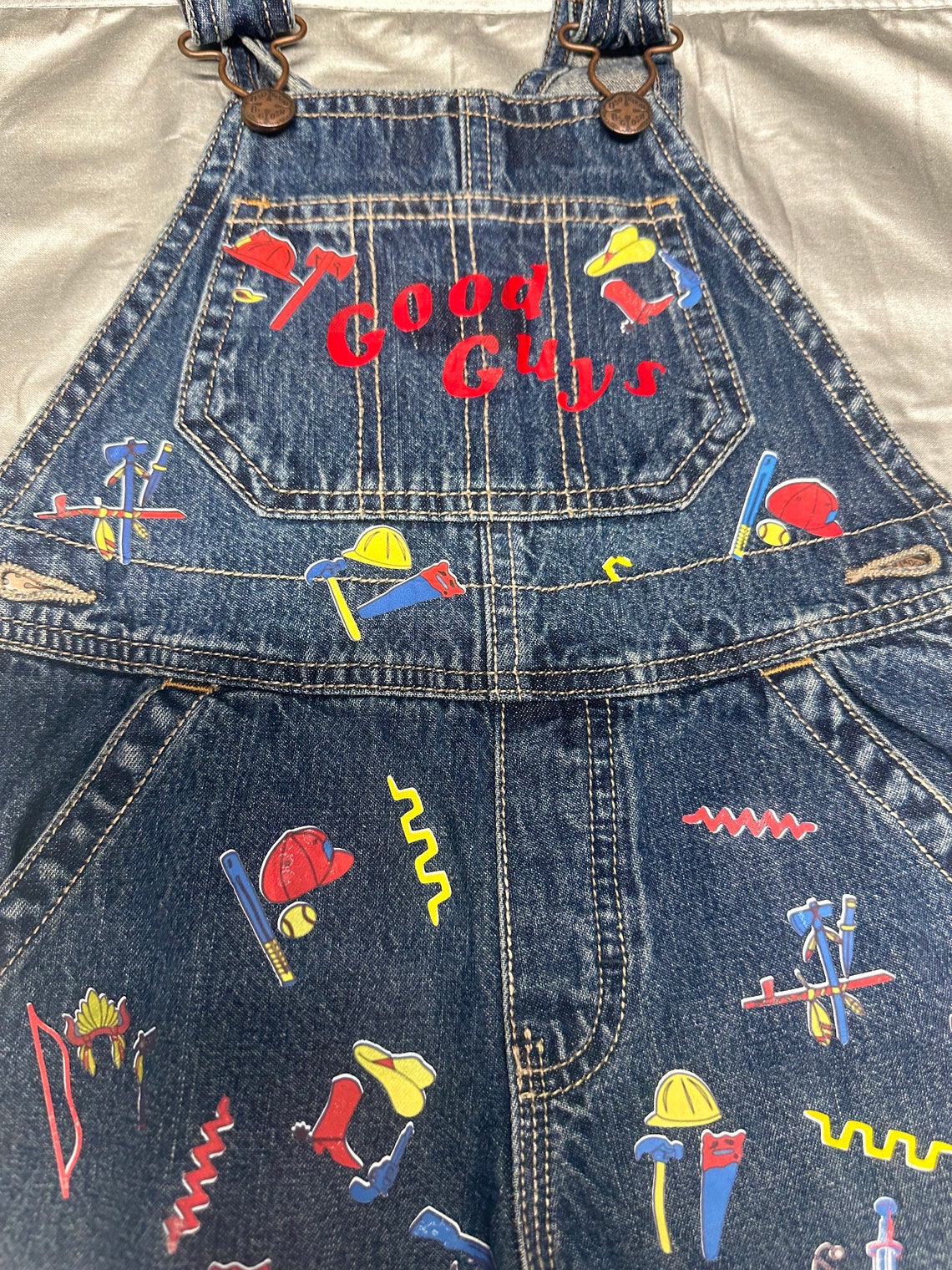 Chucky Good Guy Doll Costume Overalls Decals Size 2 3 4 5 You Pick Size ...