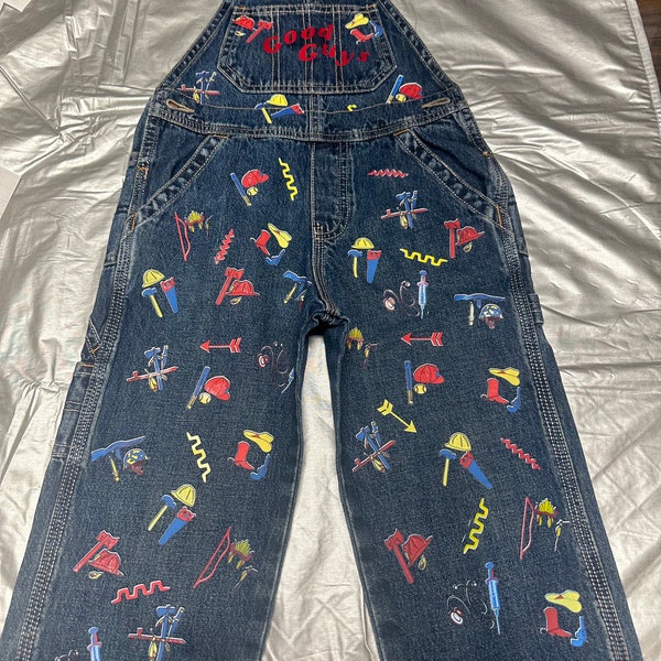 Striped Overalls - Etsy