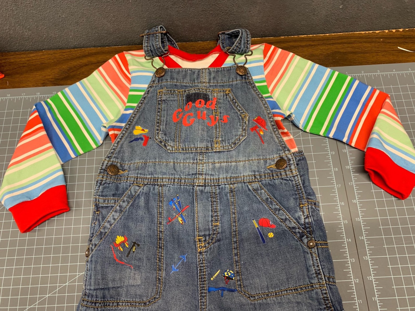 Chucky Good Guy Doll Costume Overalls Decals With Shirt Cuffs | Etsy