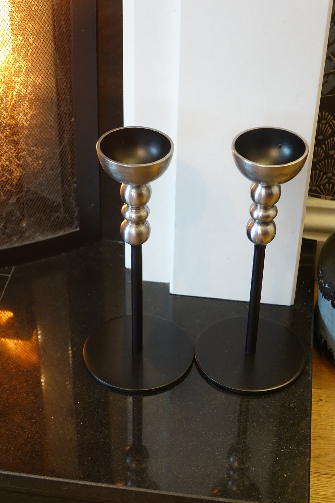Contemporary Handmade Wrought Iron pair of Candlesticks home decor ...