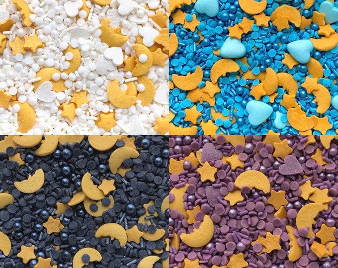 Moon and Stars Sprinkle Mix. Cake Decorating, Cupcake Sprinkles to the ...