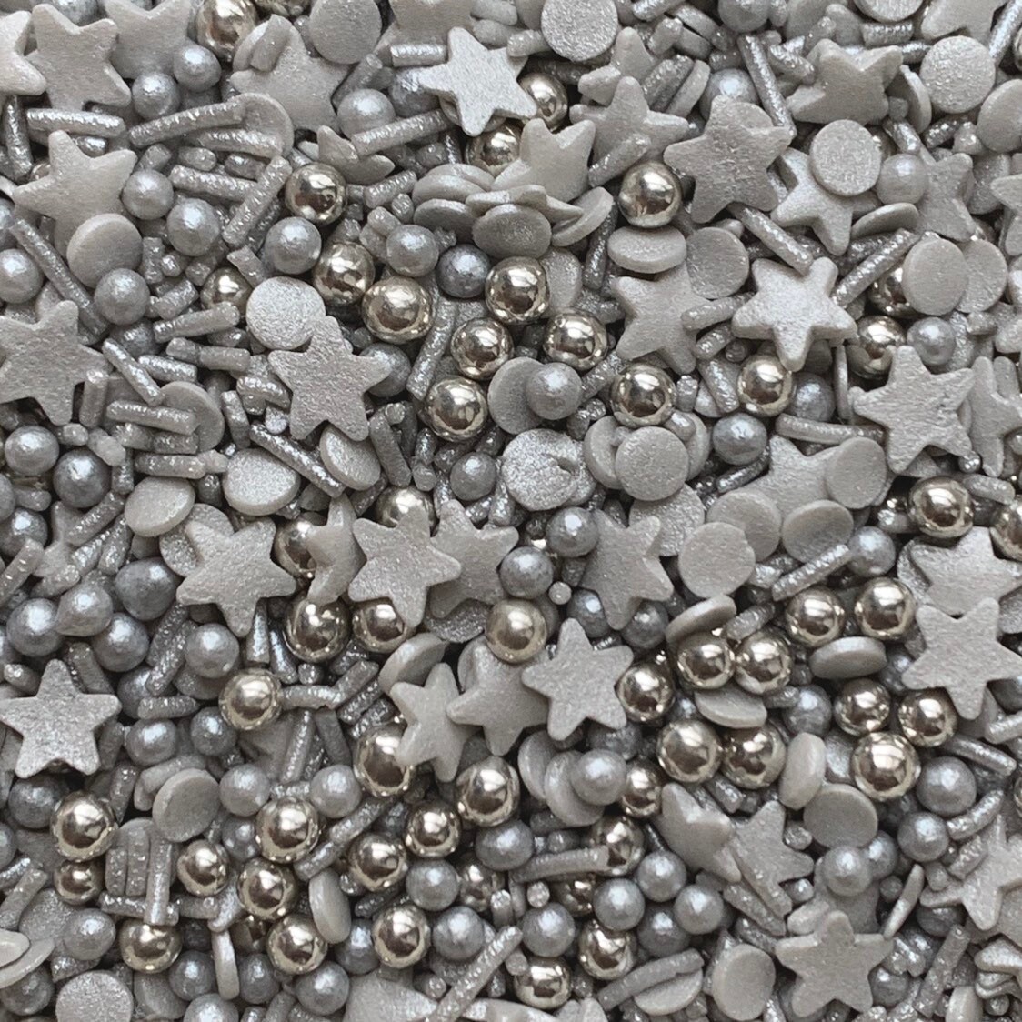 Silver Confetti & Star Sprinkle Mix. Cake Decorating Cupcakes - Etsy