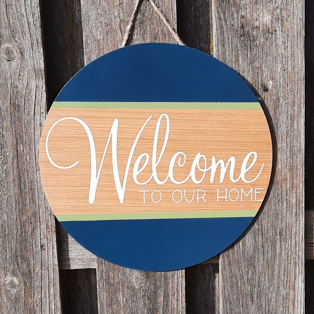 Front Door Sign, Wood Door Hanger, Wood Front Door Wreath, Welcome Sign ...